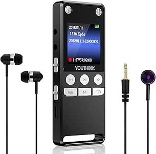 Grabadora de Voz Digital, YOUTHINK Mini Grabadora Digital Estéreo 8 GB ...