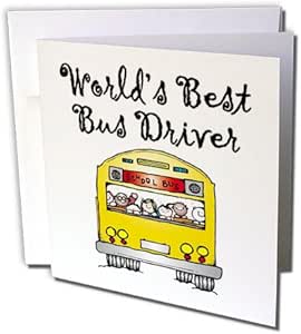 Amazon.com : Worlds Best Bus Driver. - Greeting Cards, 6 x 6 inches ...