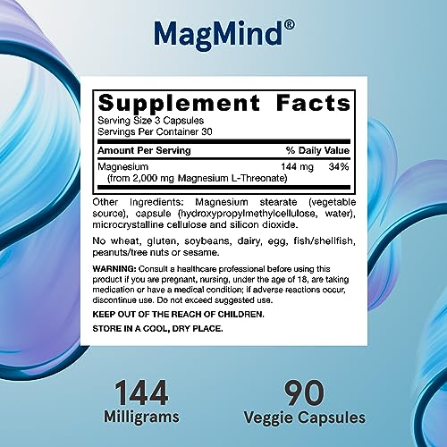 Jarrow Formulas MagMind Brain Health with Magtein (Magnesium L ...