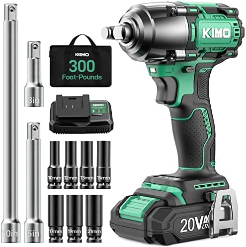 سعر KIMO Cordless Impact Wrench 1/2, Brushless Impact Driver with 300 ...