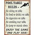 Amazon.com: Pool Table Rules Vintage Metal Tin Sign, Art Poster Living ...