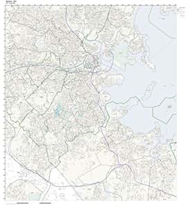 Amazon.com: ZIP Code Wall Map of Boston, MA ZIP Code Map Laminated ...