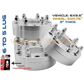 Amazon.com: WHEEL ADAPTERS 6X5.5 TO 5X4.75 | USE 5 LUG WHEELS ON 6 LUG ...