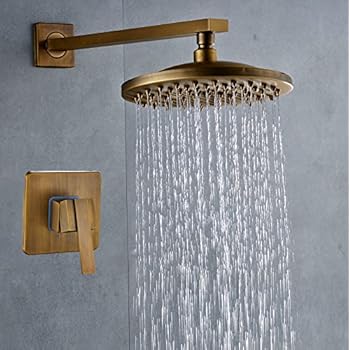 Sprinkle Bathroom Shower System 8" Fixed Round Shower Head and Handheld ...
