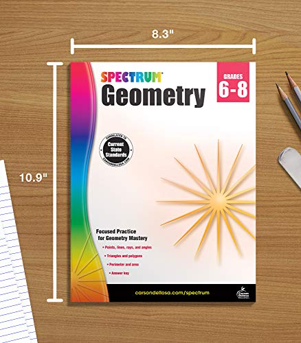 Spectrum Geometry Textbook Grades 6-8, Middle School Math for 6th, 7th ...