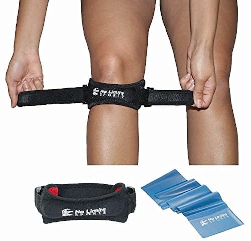 Patella Knee Strap w/ Bonus Resistance Band by No Limits Sports - Knee ...