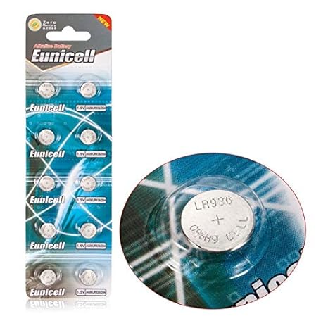 10 x Eunicell AG8 Alkaline button cell batteries - G8 LR55 LR55SW ...