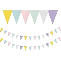 Amazon.com: Pastel-Rainbow Party-Decorations Banner,2 Pack Baby Shower ...