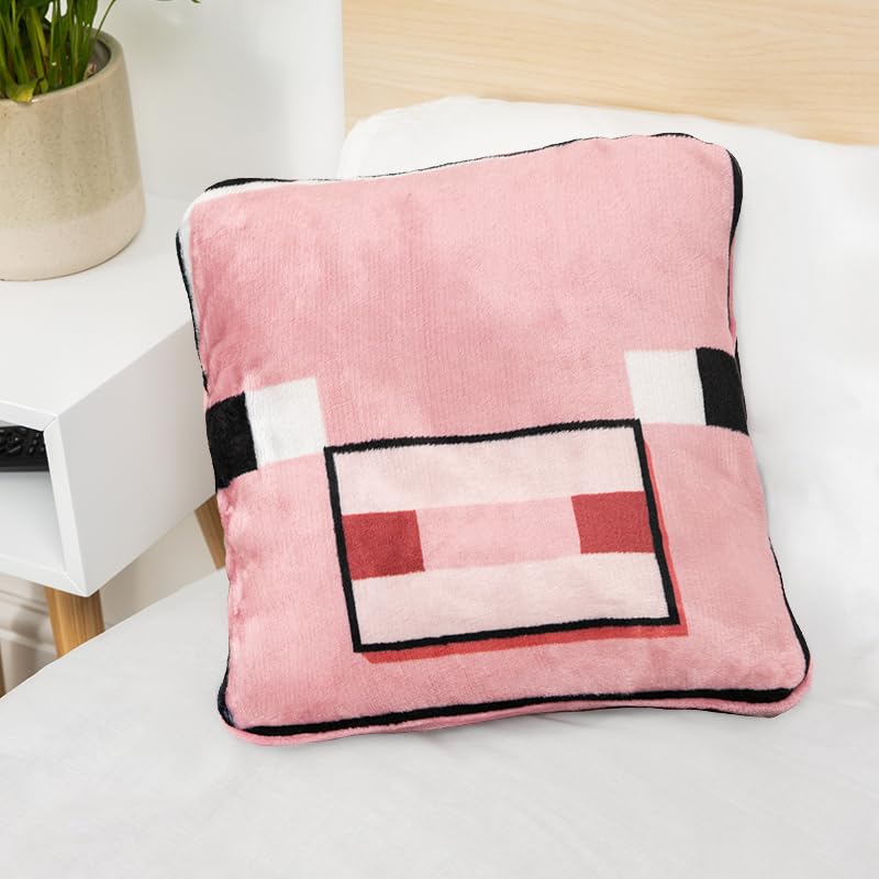 Paladone Minecraft Pig 2-in-1 Cushion Blanket - Officially Licensed ...