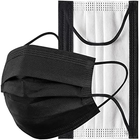 Assacalynn Disposable Face Masks 4 Layers, 2023 Upgraded 50PCS Black ...