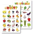 Amazon.com: 2 Pcs of Set Fruits and Vegetables Poster,Educational ...