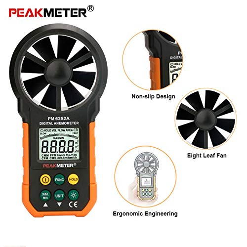 PEAKMETER Wind Speed Test Meter Multi-Function Digital Anemometer ...