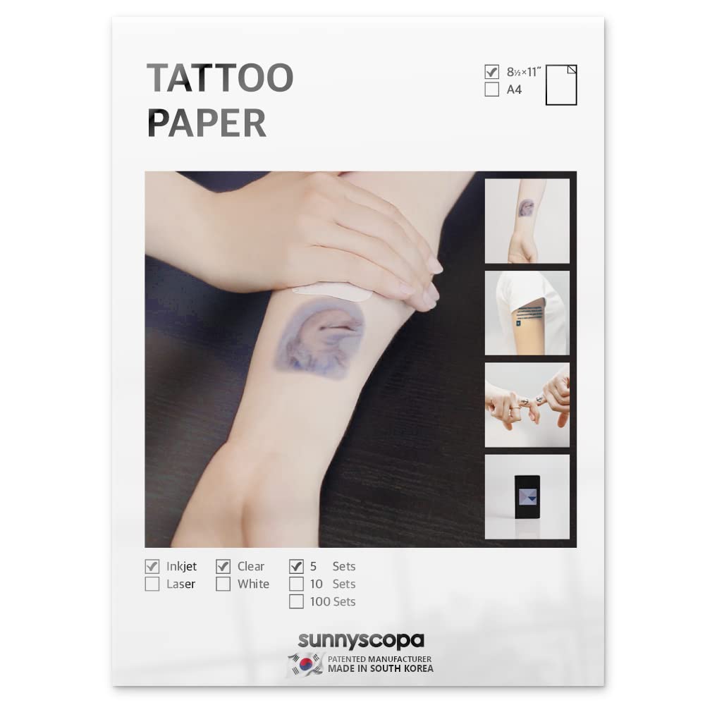Mua Sunnyscopa Printable Temporary Tattoo Paper for INKJET printer - US ...