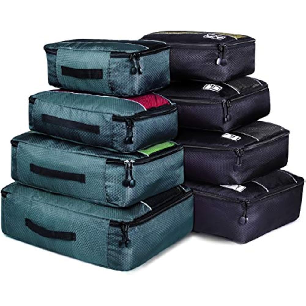 8 Packing Organizers Set Cubes Travel Luggage Bags Mixed Color black 8 Packing Organizers Set Cubes Travel Luggage Bags Mixed Color black