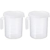 Amazon.com: PATIKIL Graduated Beaker, 2 Pack 2000ml PP Plastic Liquid Measuring Cup Double Sided ...