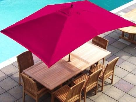 Replacement Water Resistant Rectangular 6 Arm Parasol Canopy Cover 3x2 ...