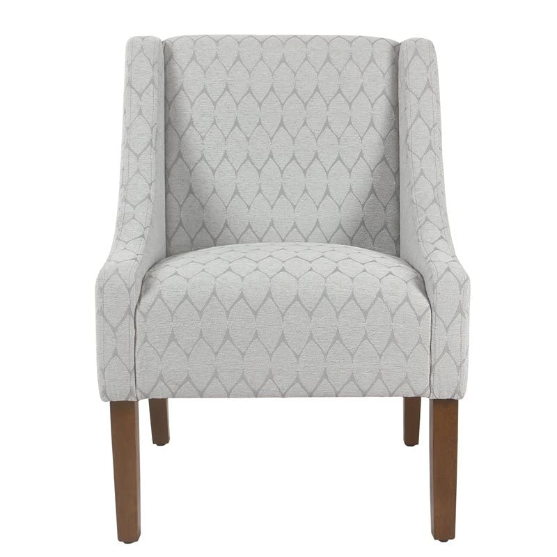 HomePop Modern Swoop Arm Accent Chair, Gray Leaf | Pricepulse