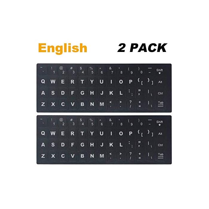 Buy 2 Pack] Universal English Keyboard Stickers Replacement English ...
