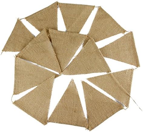 jijAcraft 3.7M Rustic Burlap Banner Bunting,Burlap Triangle Flags ...