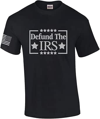 Amazon.com: Defund The IRS American Flag Sleeve Mens Short Sleeve T ...