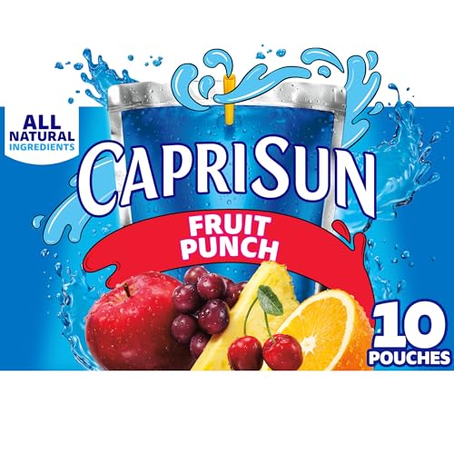 Capri Sun Fruit Punch Naturally Flavored Kids Juice Drink Blend (10 ct ...