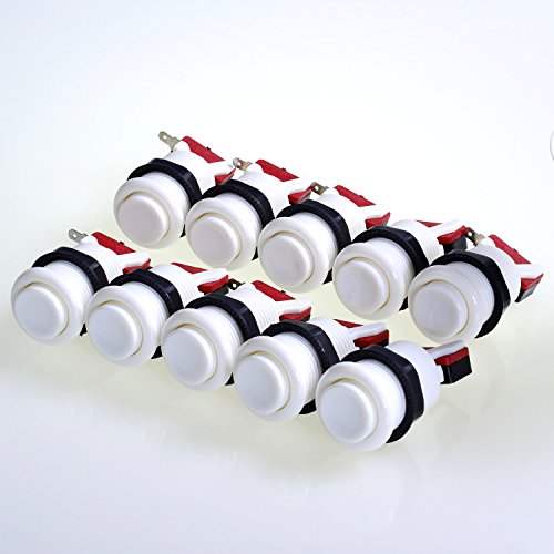 Buy Easyget 10 X White Classic Concave Arcade Push Button with ...