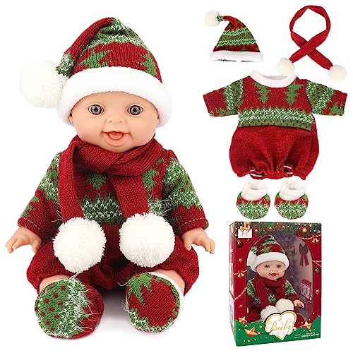 deAO Christmas Baby Doll Toys 13 Inch Newborn Cute Baby Doll with ...