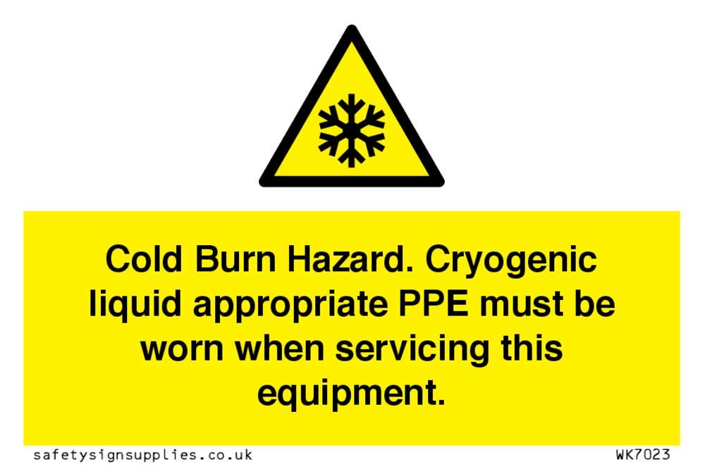 Cold Burn Hazard. Cryogenic liquid appropriate PPE must be worn when ...