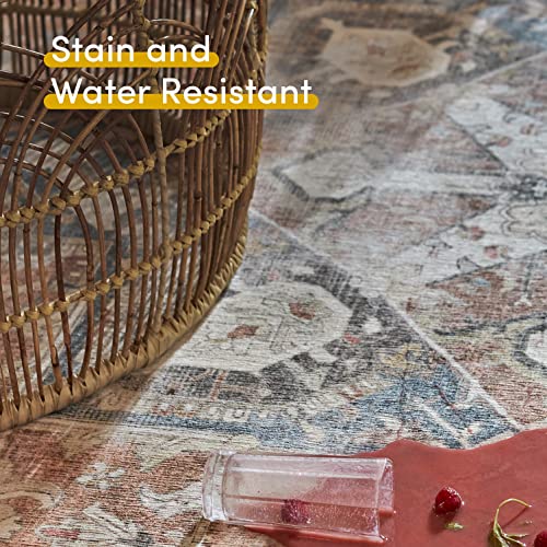 Ruggable - Celestine Coral – Machine Washable Area Rug – Pet & Child ...