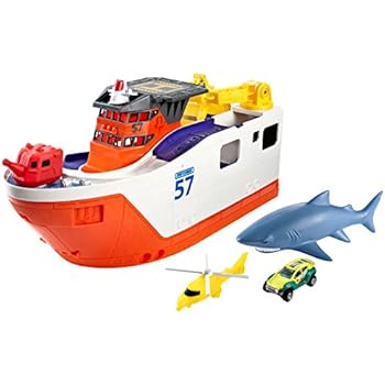 Amazon.com: United States Coast Guard Rescue Boat Playset with 2 Action ...