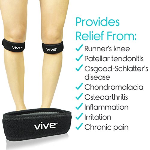 Vive Knee Band [Pair] - Patella Tendon Strap Stabilizer Brace for ...