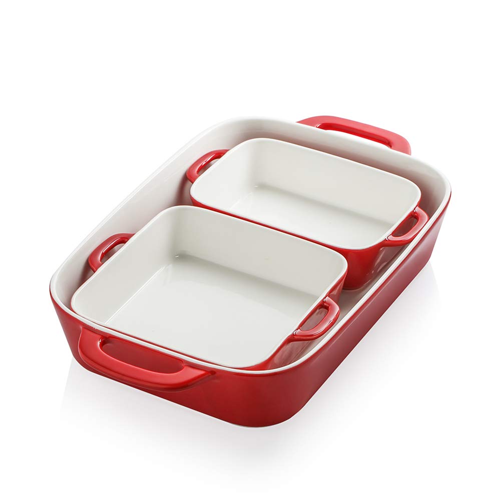Sweejar Ceramic Bakeware Set, Rectangular Baking Dish for Cooking ...