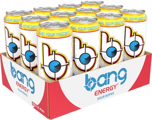 Bang Energy Sour Ropes, Sugar-Free Energy Drink, 16-Ounce (Pack Of 12 ...