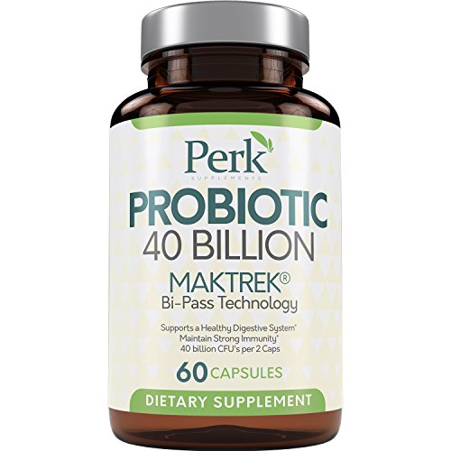 Perk Super Probiotics - 40 Billion All Natural CFUs - Gluten Free and ...