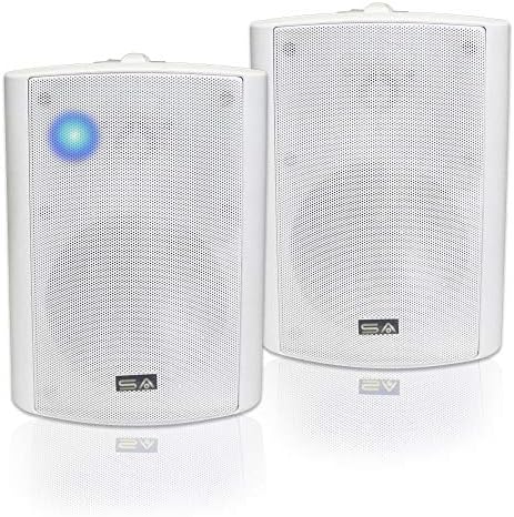 5.25" Indoor/Outdoor Weatherproof Patio Speakers (White- Pair) | Pricepulse