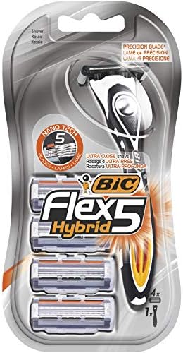 BIC Flex 5 Hybrid, Men's 5-Blade Razors, Precision Blade for Accuracy ...