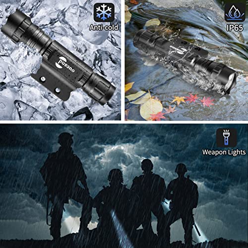 Tactical Flashlights 1200 Lumens Mlok Picatinny Rail Flashlight,3 Modes ...