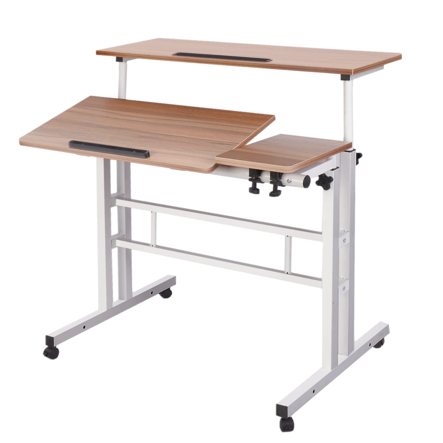 Mua AIZ Adjustable Rolling Desk Cart on Wheels Home Office Computer ...