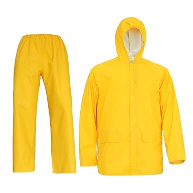 Heavy Duty 2-pc Rain Suit Waterproof Rain Jacket with pants PVC Work ...