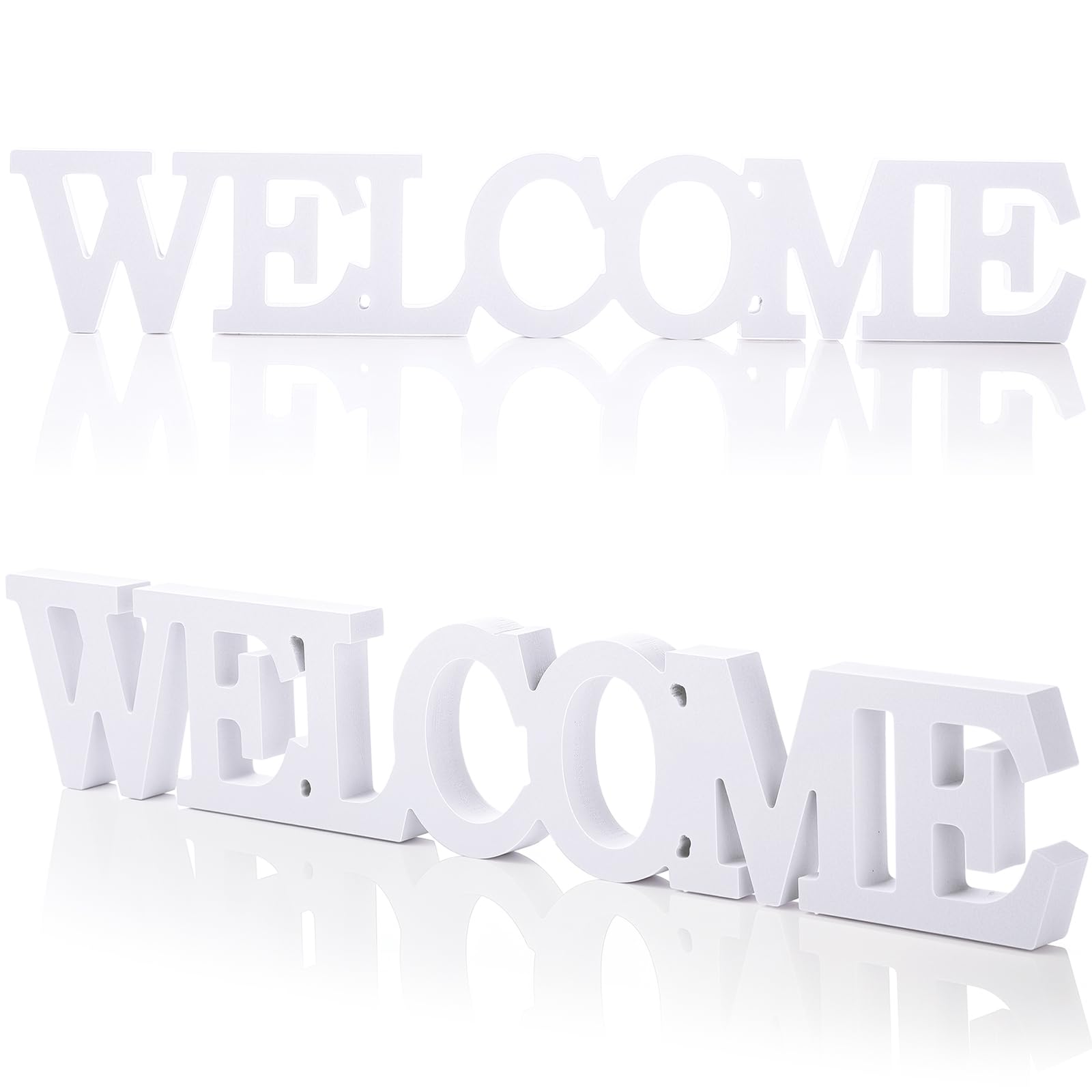 Yousoontic Welcome Sign Welcome Tabletop Wooden Cutout Letter Sign 15. ...