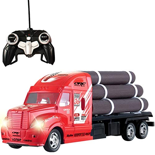 Liberty Imports RC Remote Control Big Rig Logging Semi Truck Transport ...