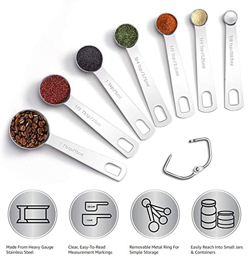 Measuring Spoon Set, Stainless Steel-Premium Accurate Measuring Spoons ...