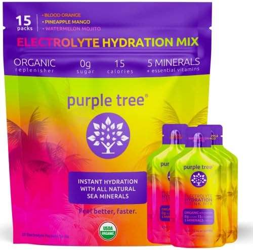 Organic Electrolyte Hydration Packets by Purple Tree, Sugar Free, All ...