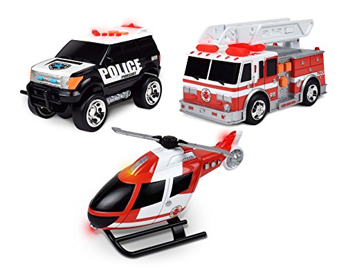 Maxx Action Light and Sound Rescue Vehicles 3-pack: Helicopter, Police ...