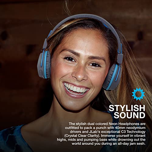 JLab Neon Bluetooth Folding On-Ear Headphones, Wireless Headphones ...