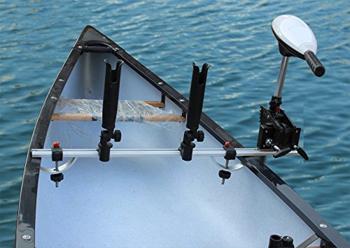 Brocraft Canoe Trolling Motor Universal Mount + Two Rocket Launcher Rod ...