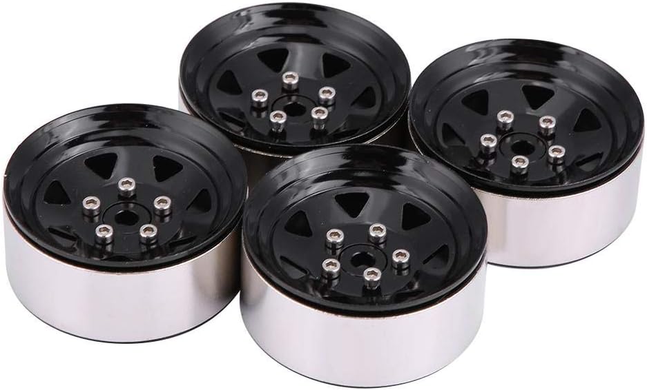 Dilwe RC Car Wheel Hub, 4 Pcs Wheel Hub Metal Rim Hubs Compatible withTraxxas HSP Redcat 1:10 ...