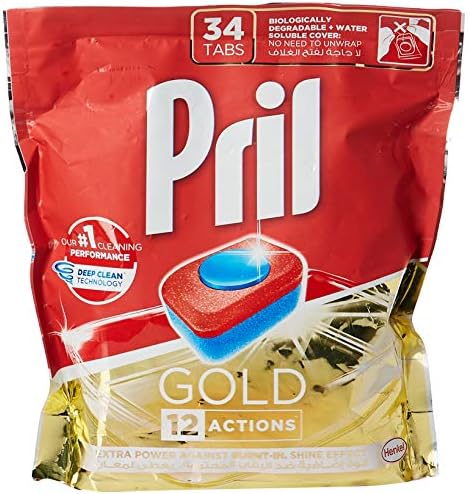 Pril Gold Automatic Dishwashing Tablets (34 Tabs), Faster dissolving ...