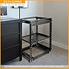 RIVECO 15U Open Frame Server Rack with Wheels 19" Networking Cabinet ...
