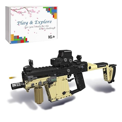 JOMIOD Gun Building Block Kit, Manually Loaded Shooting Blaster Model ...